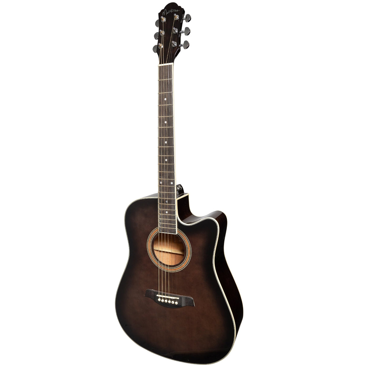 Martinez '41 Series' Dreadnought Acoustic Guitar. Cut-away Gloss Finis ...
