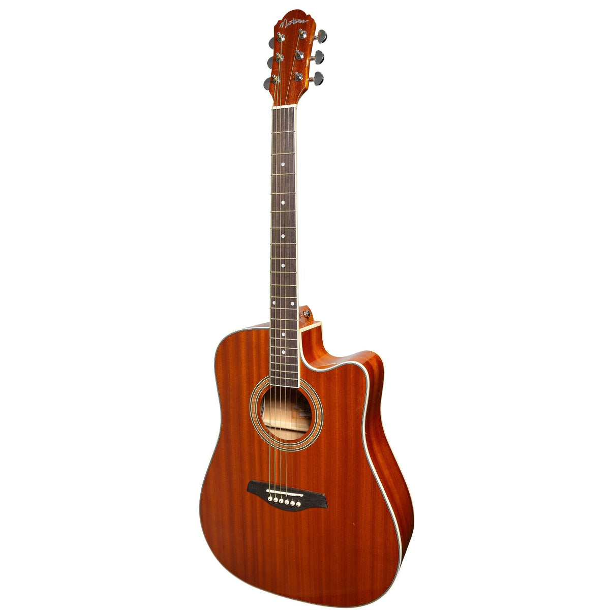 Martinez '41 Series' Dreadnought Acoustic Guitar. Cut-away Gloss Finis ...