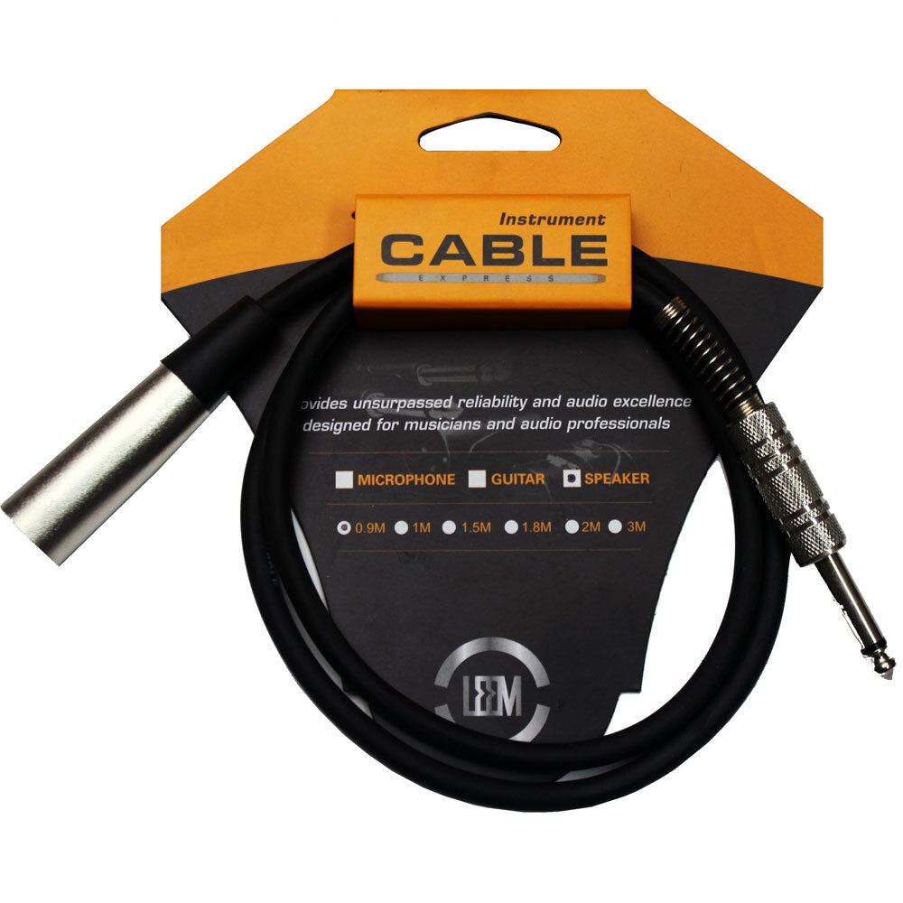 Leem 3ft Speaker Cable (XLR Male - 1/4" Straight TS) — Music Man Australia