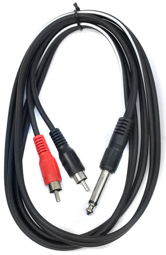Leem 5ft Y-Cable (1/4" Straight TS - 2 x RCA Plugs) — Music Man Australia