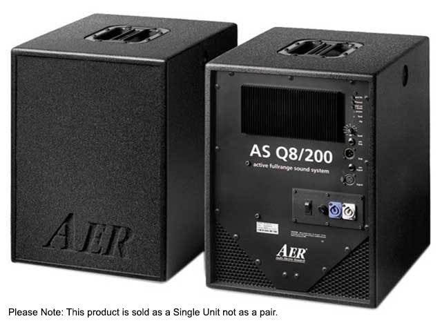 AER ASQ8 Active Loudspeaker System (200 Watt) Two-Way Full Range Syste ...