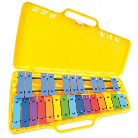 Percussion Plus 25 Note Coloured Metallophone with Mallets and Case ...