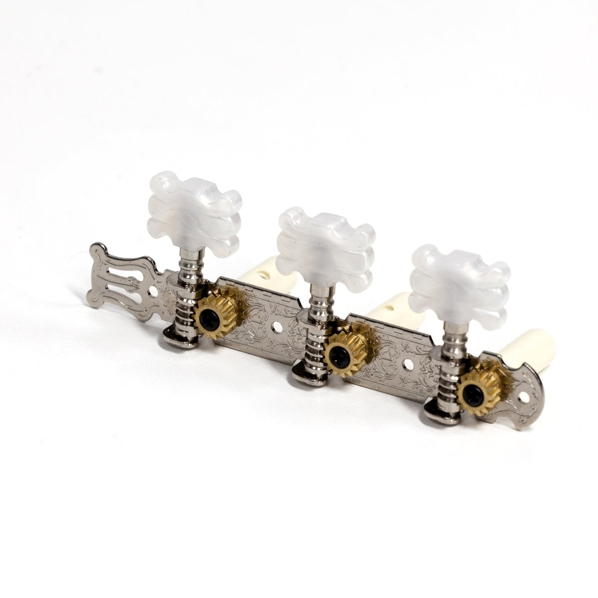 Crossfire Acoustic Guitar Machine Head Set (Nickel with Fancy Buttons ...