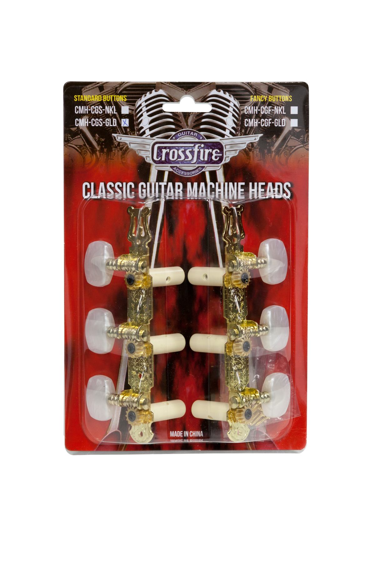 Crossfire Classical Guitar Machine Head Set (Gold with Buttons) — Music ...