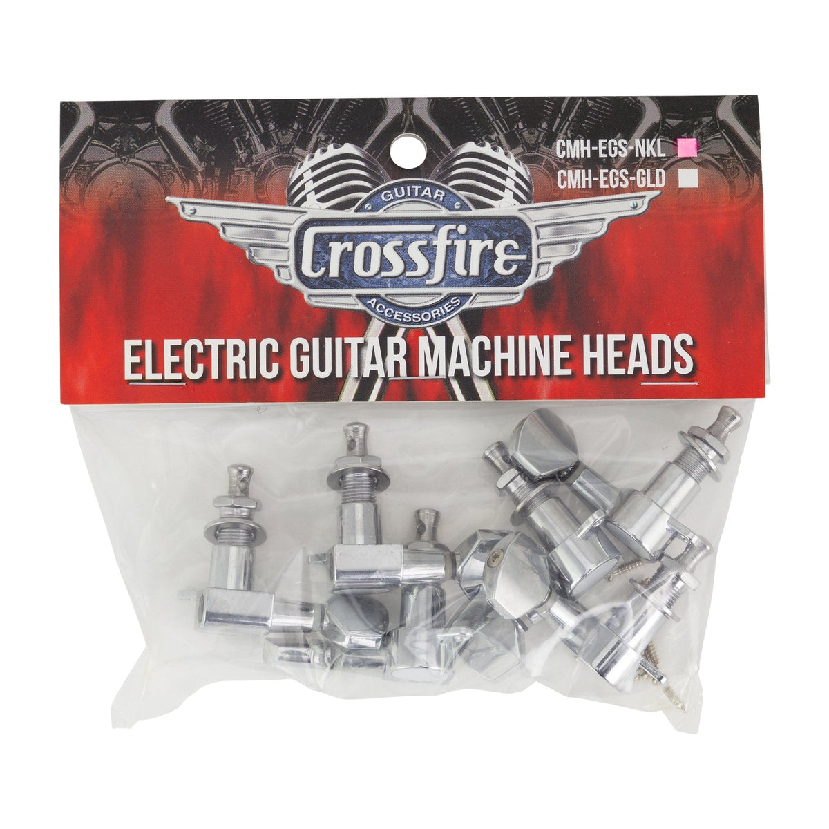 Crossfire Electric Guitar Machine Head Set (Nickel with Buttons ...