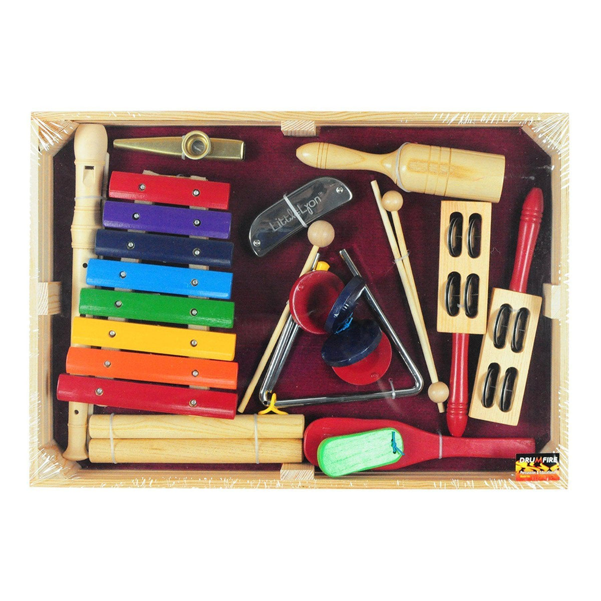Drumfire Hand Percussion Pack with Wooden Crate (10-Piece) — Music Man ...