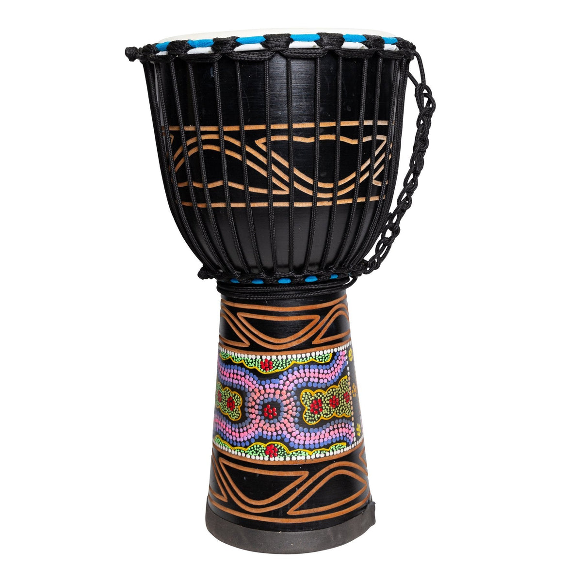 Drumfire 'Tribal Series' 10" Natural Hide Traditional Rope Djembe (Bla ...
