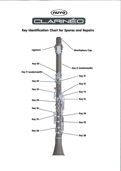 CLARINEO PART KEY 22 LEFT HAND E RING KEY — Music Man Australia