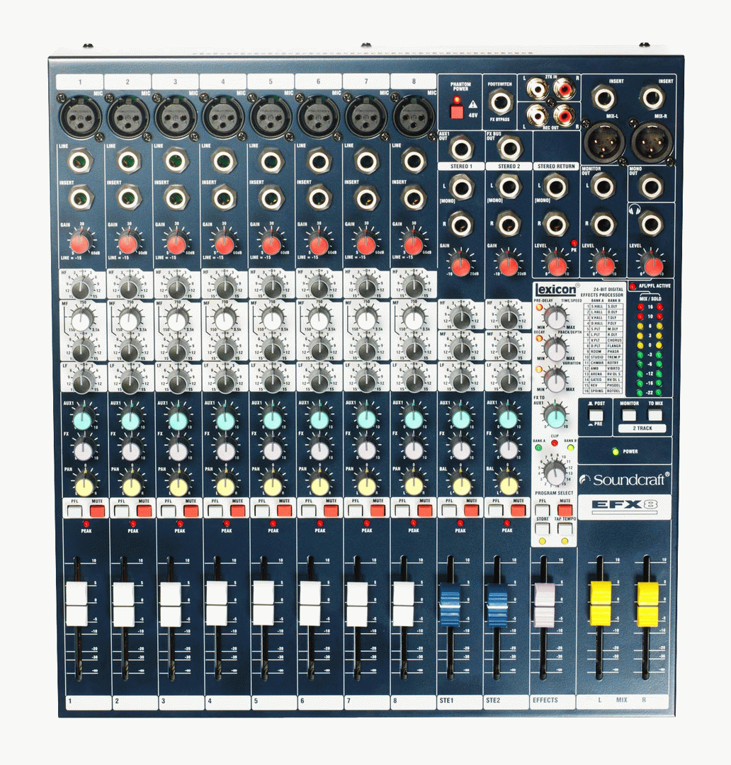 EFX8 8 CH MIXER WITH LEXICON FX — Music Man Australia