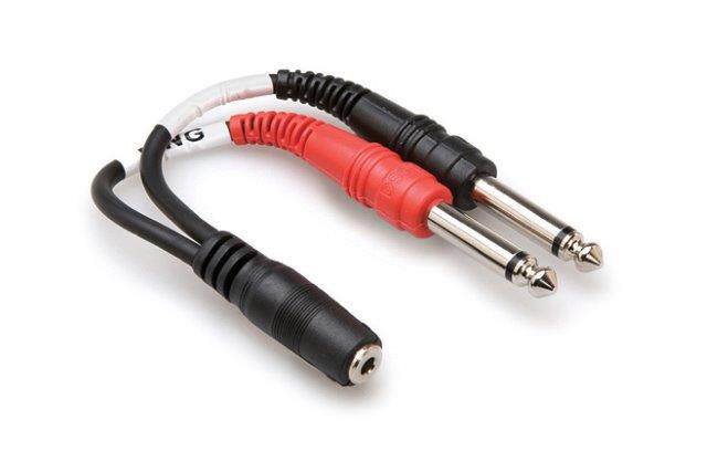 Y CABLE ST 3.5MM FEMALE-2 X 1/4 MONO MALE — Music Man Australia